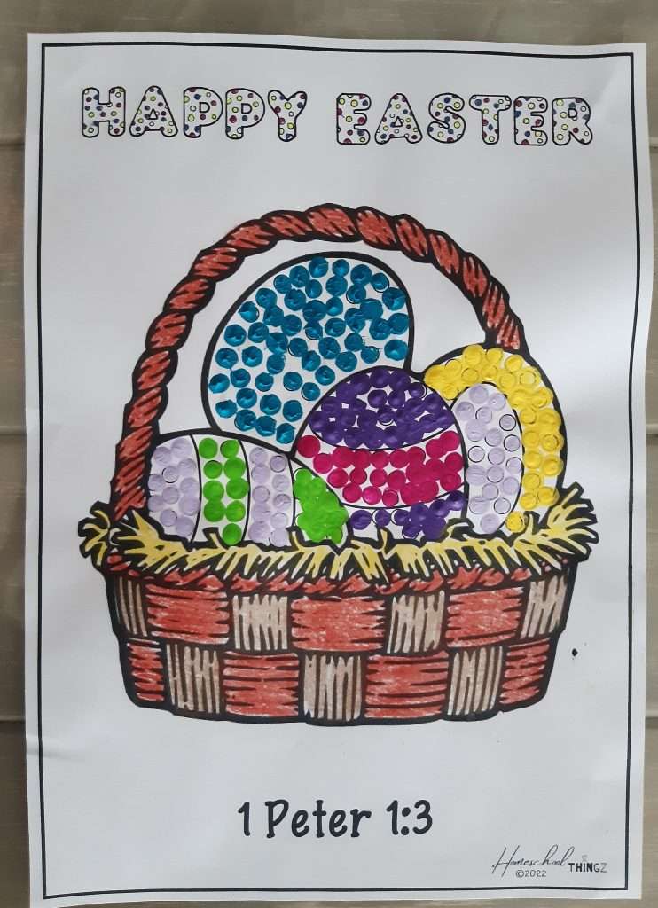 Easter Dot Painting – HOMESCHOOLTHINGZ.COM- Faith, Family, & Fun