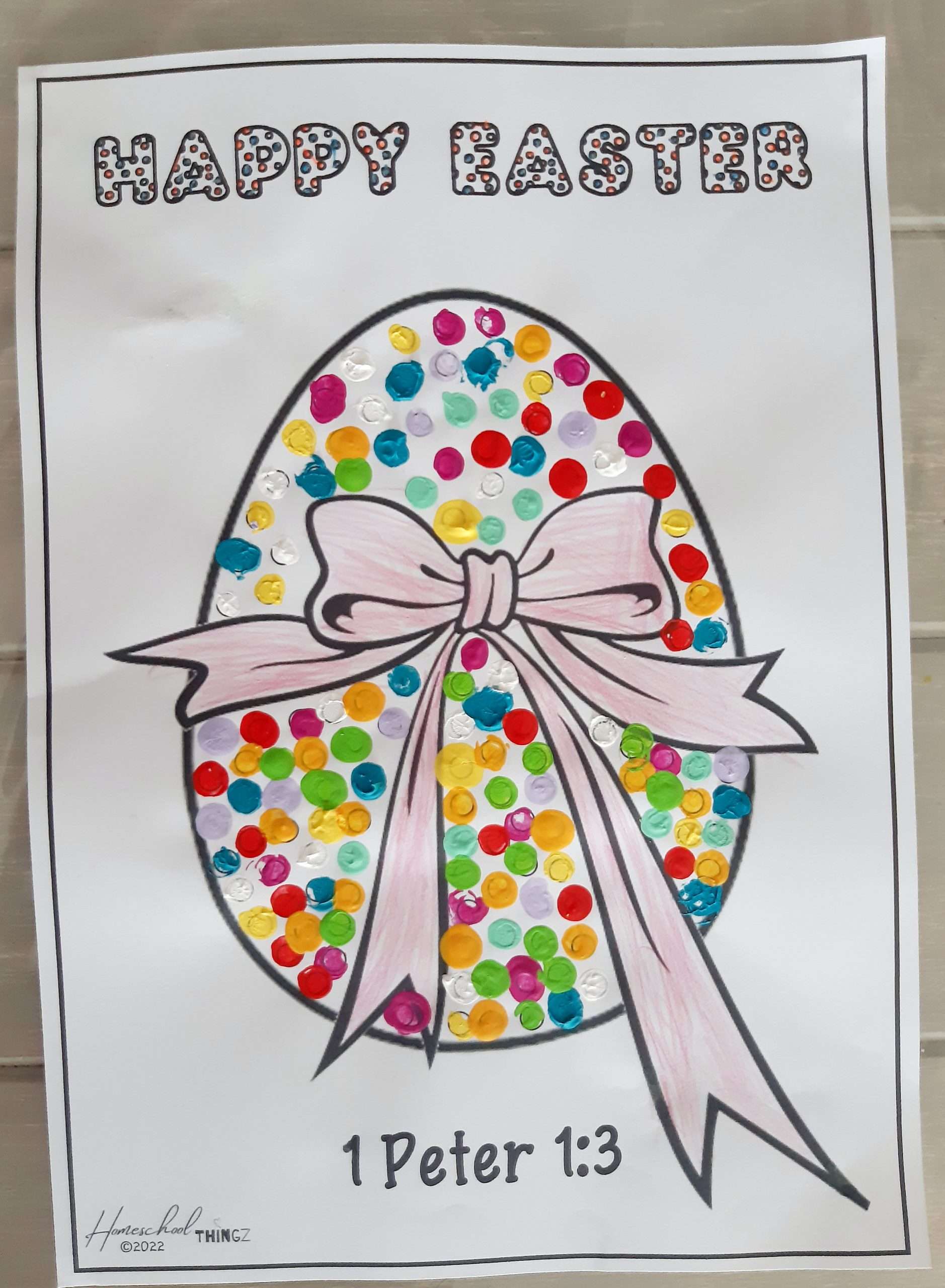 Easter Dot Painting – HOMESCHOOLTHINGZ.COM- Faith, Family, & Fun