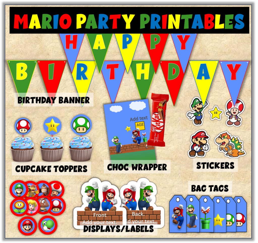 Super Mario Party Printables (editable) – HOMESCHOOLTHINGZ.COM- The ...