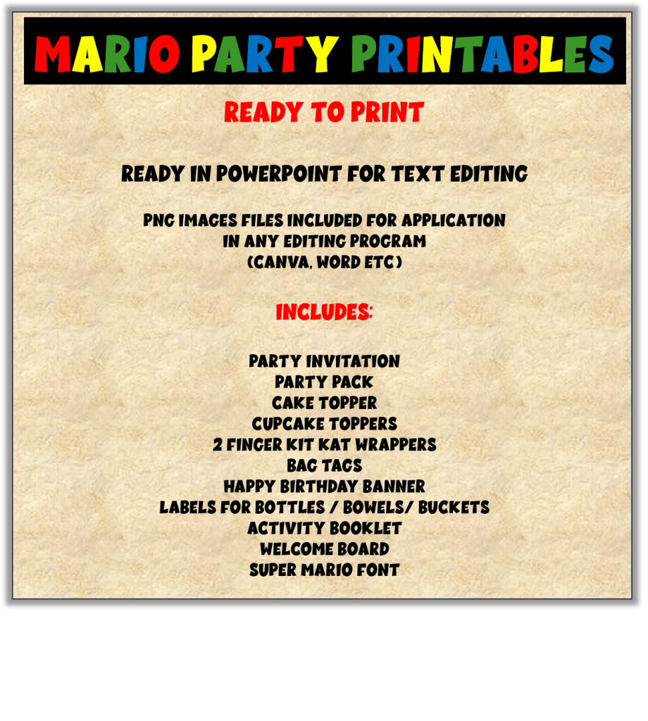 Super Mario Party Printables (editable) – HOMESCHOOLTHINGZ.COM- The ...